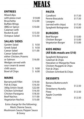 Our Menu - Club Picnic Point